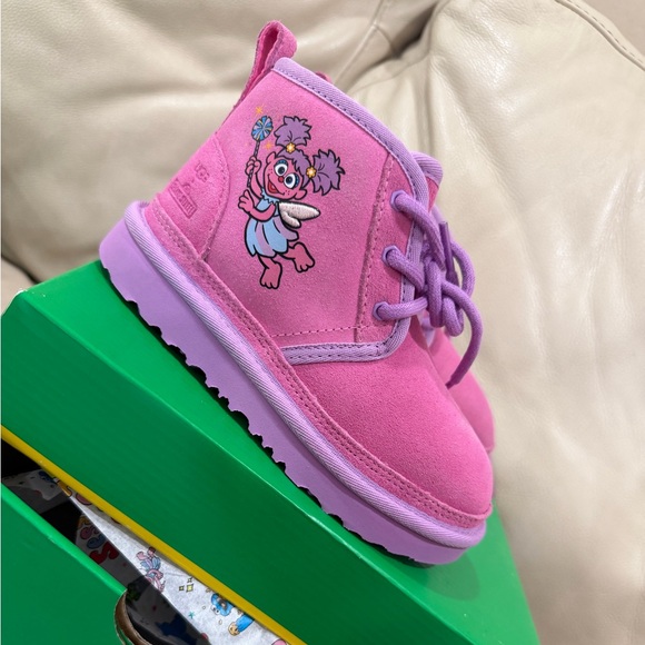 UGG | Shoes | Ugg Kids Boots In Pink With Fun Cartoon And Purple ...
